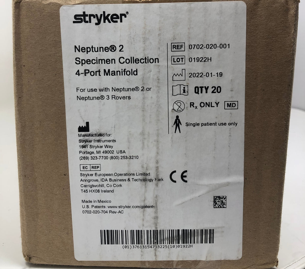 Neptune® 2 Specimen Collection 4-Port Manifold 0702-020-001 Case of 20 – Ma Deuce Trading Post