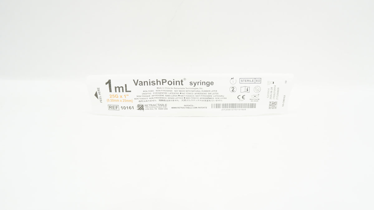 VanishPoint® Syringe with Hypodermic Needle Case of 800 1mL 10161 – Ma ...
