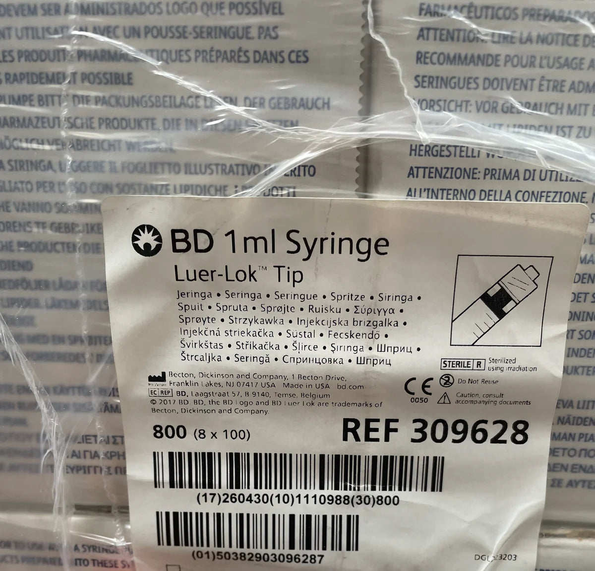 BD Luer-Lock Syringe 1ml Case of 800 REF: 309628 EXP 2027 STERILE – Ma ...