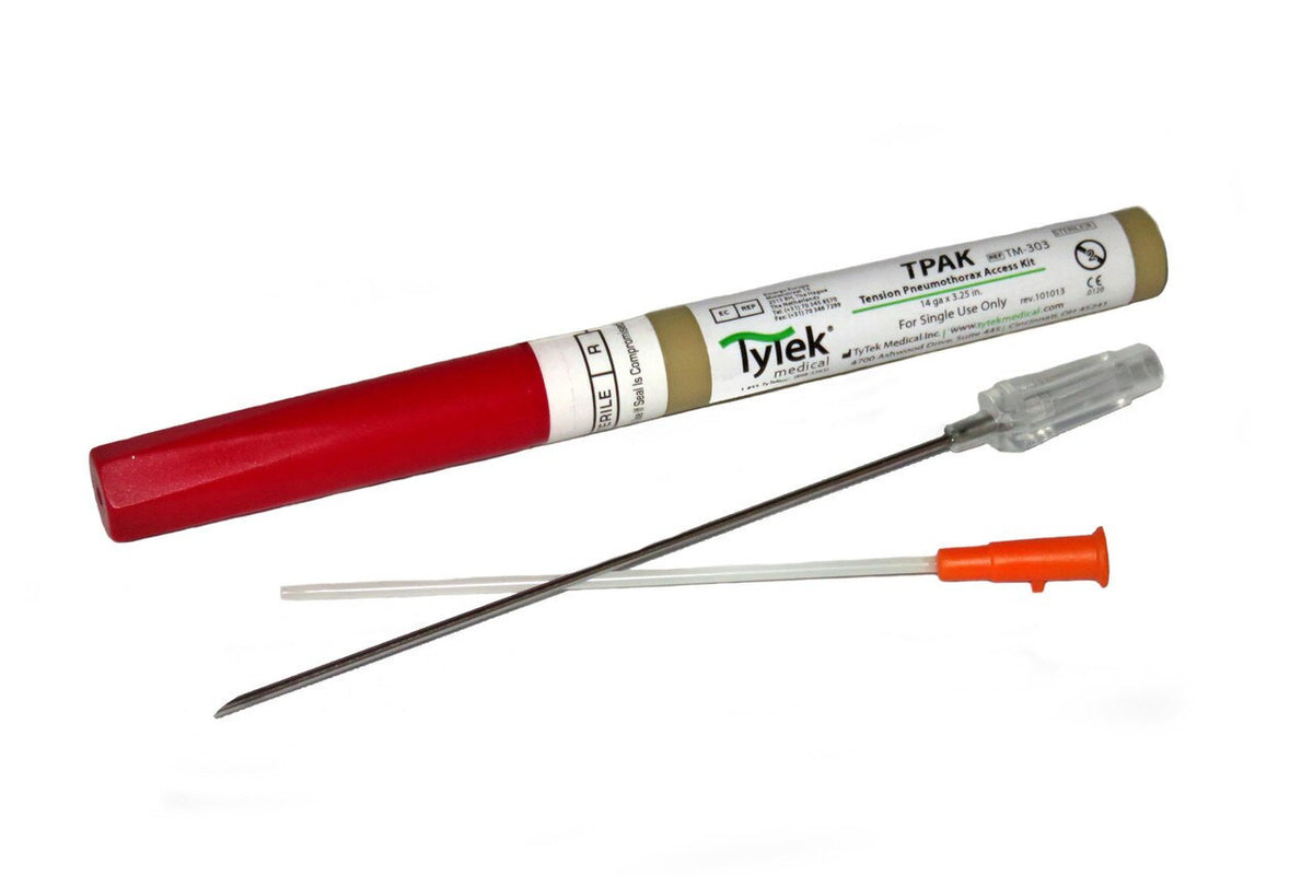 TyTek Needle Decompression Tension Pneumothorax Kit (TPAK) 14g x 3.25 ...