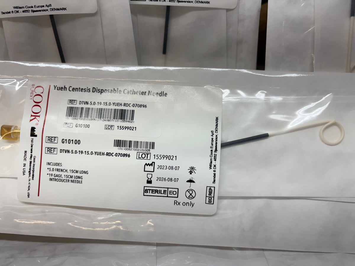 Yueh Centesis Disposable Catheter Needle G10100 Lot of 7 EXP 08/2026 ...
