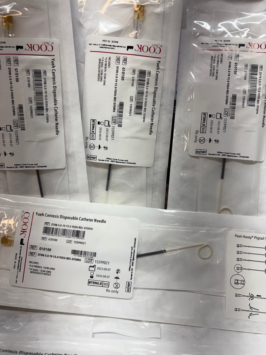 Yueh Centesis Disposable Catheter Needle G10100 Lot of 7 EXP 08/2026 ...