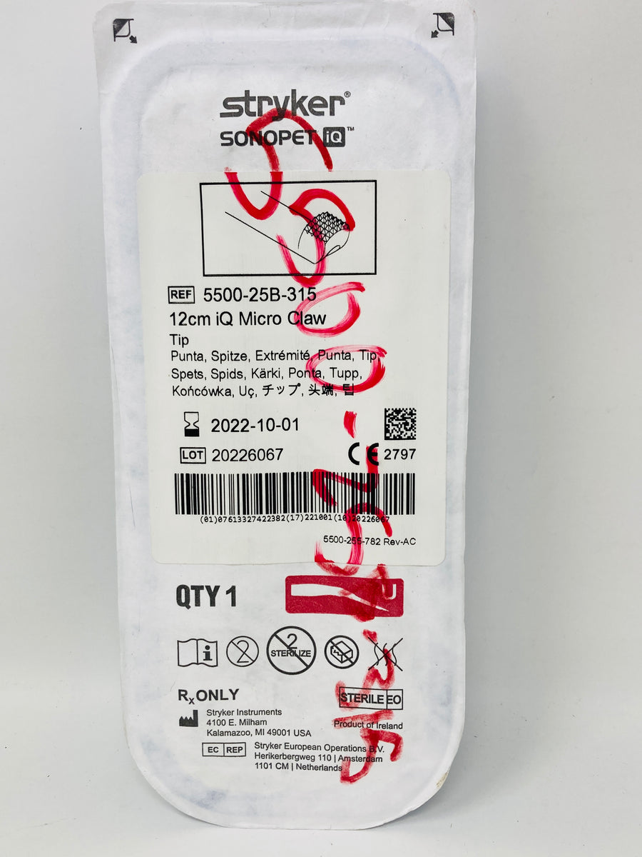 Stryker Sonopet IQ 12cm IQ Micro Claw Bone Cutting Tip 5500-25B-315 ...