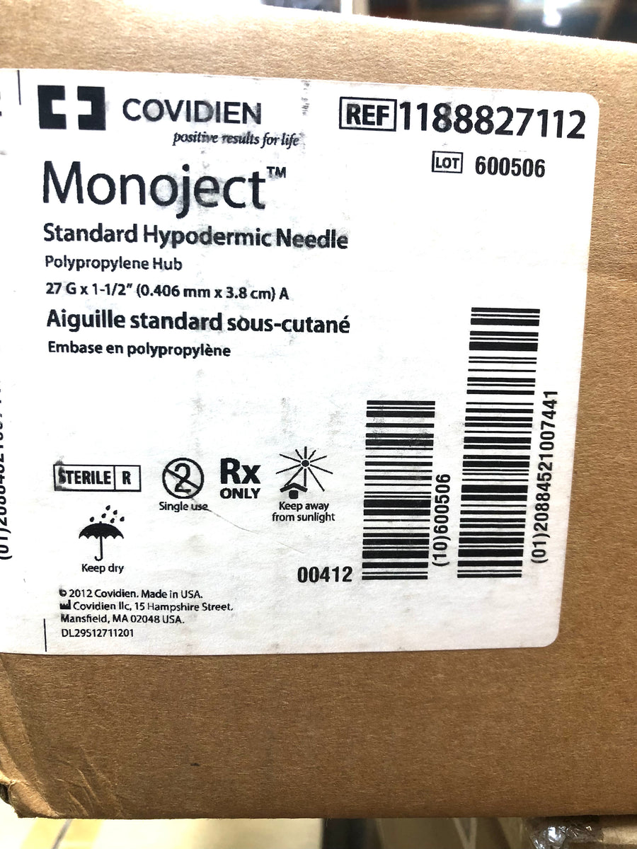 Hypodermic Needle W/ Polypropylene Hub 27G X 1-1/2" A Bevel SoftPack 1 ...