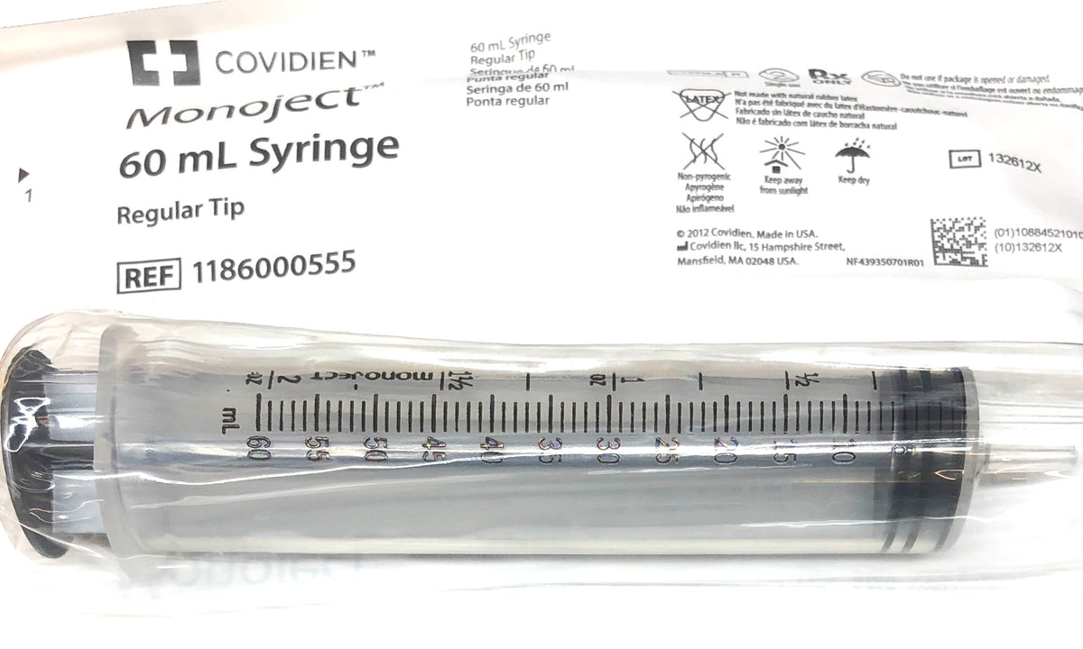 COVIDIEN Monoject™ Regular Tip Sterile Syringe 60ML Soft Pack In Date ...