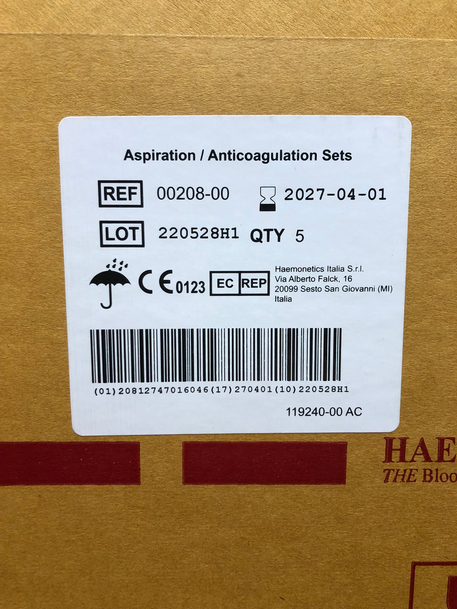 Haemonetics Cell Saver System Aspiration/AntiCoagulation Set 00208-00 ...