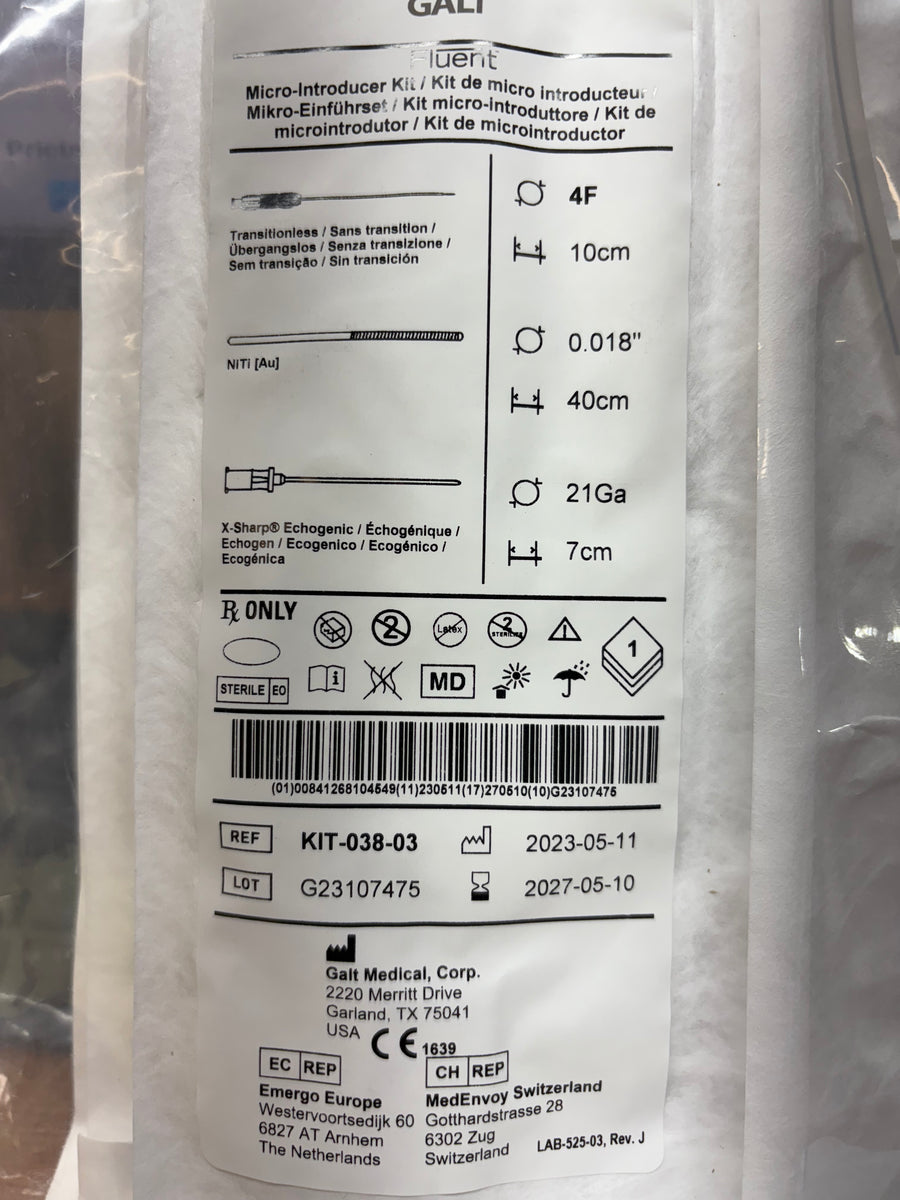 Fluent Transitionless Micro-Introducer Kit-038-03 Lot of 10 EXP 05/202 ...