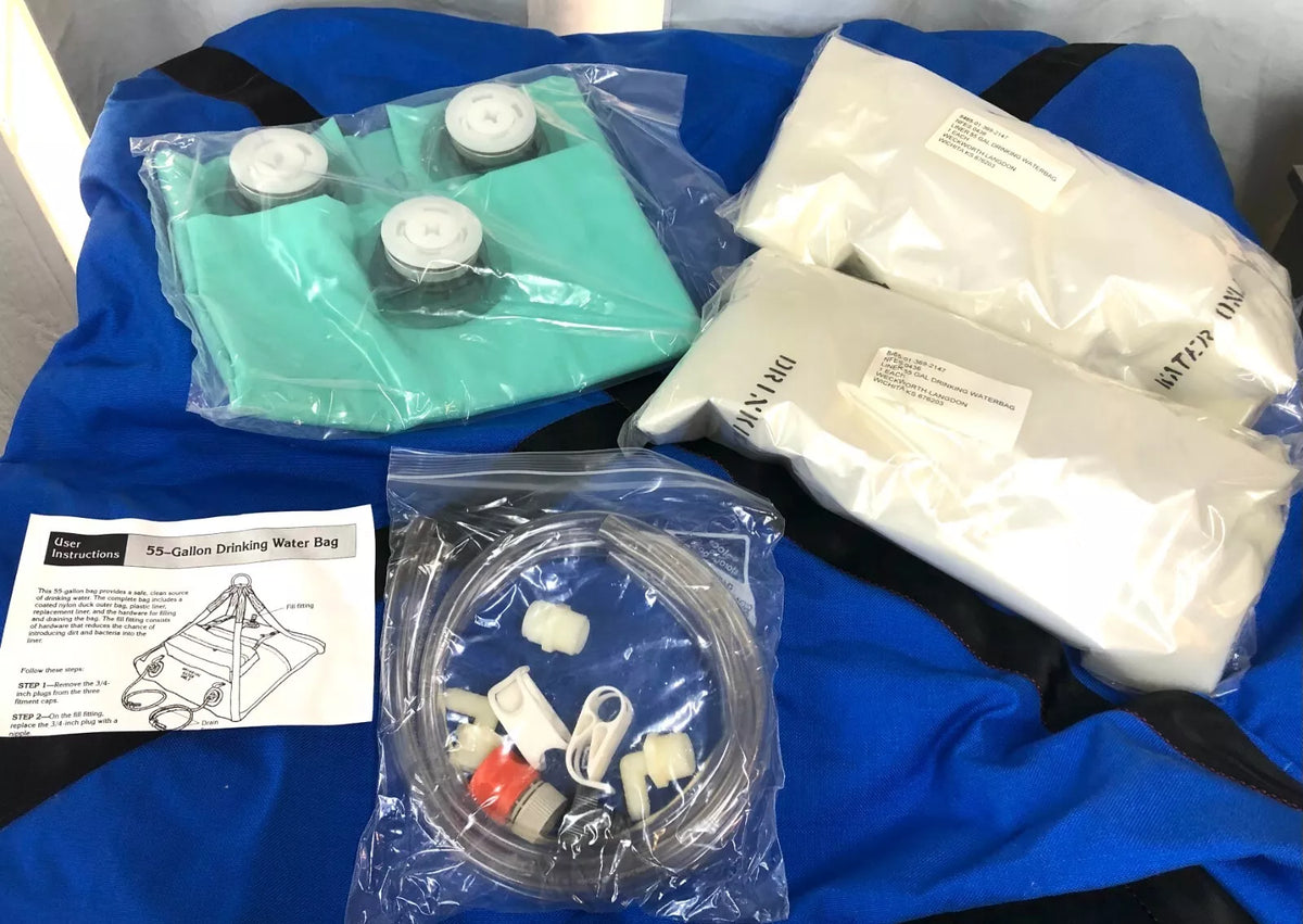 FSS 55 Gallon Sling Drinking Waterbag w/ 3 Plastic Liners Helicopter/V ...
